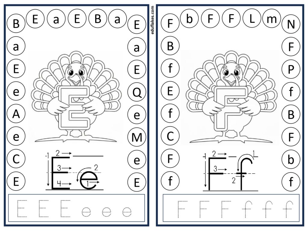 Thanksgiving Alphabet Identification, Tracing And Coloring Freebie PDF ...