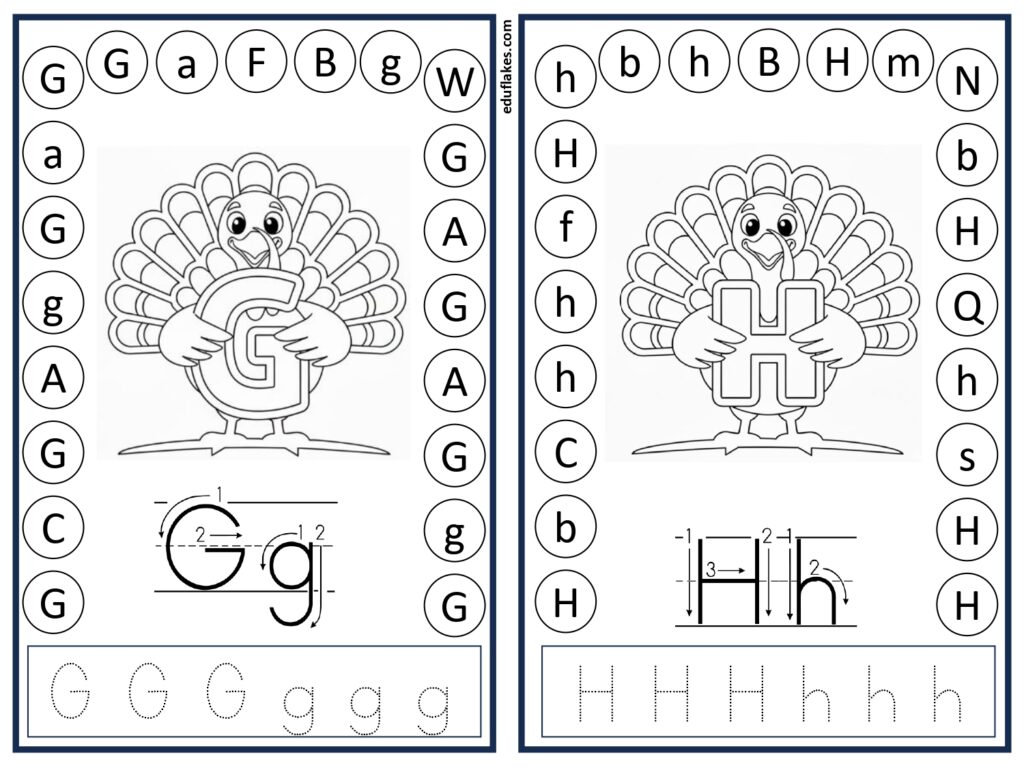 Thanksgiving Alphabet Identification, Tracing And Coloring Freebie PDF ...