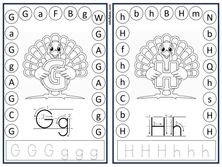 Thanksgiving Alphabet Identification, Tracing And Coloring Freebie PDF ...