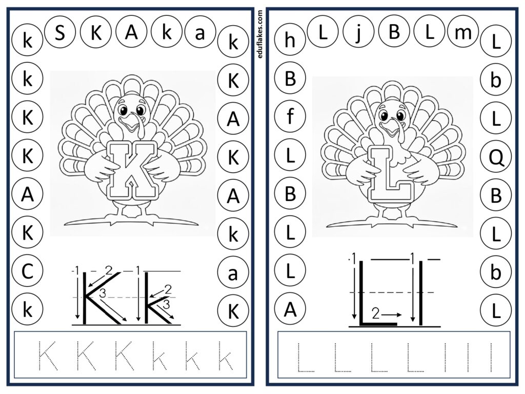 Thanksgiving Alphabet Identification, Tracing And Coloring Freebie PDF ...