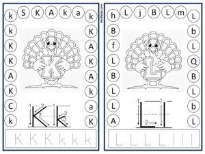 Thanksgiving Alphabet Identification, Tracing And Coloring Freebie PDF ...