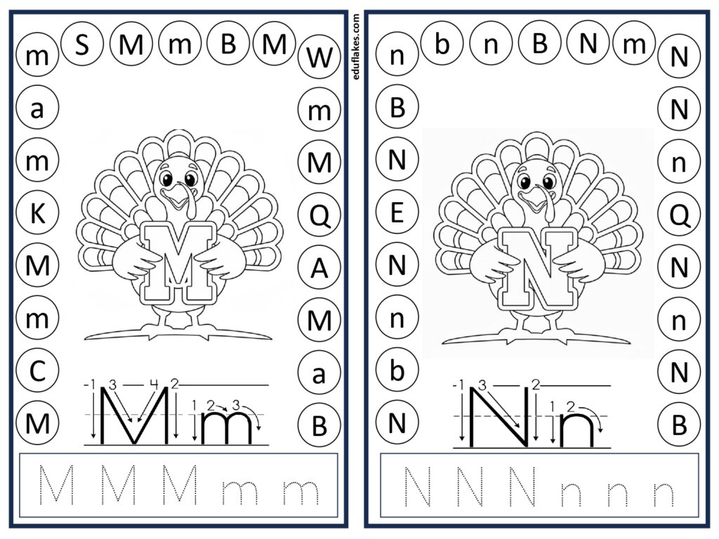 Thanksgiving Alphabet Identification, Tracing And Coloring Freebie PDF ...