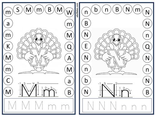 Thanksgiving Alphabet Identification, Tracing And Coloring Freebie PDF ...