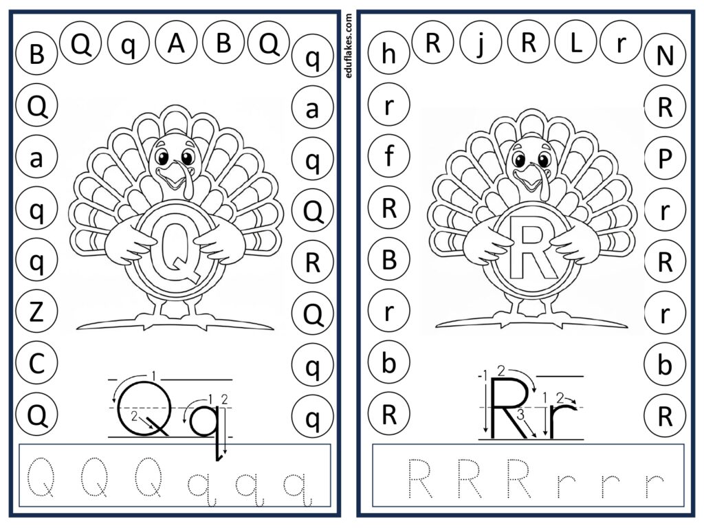 Thanksgiving Alphabet Identification, Tracing And Coloring Freebie PDF ...