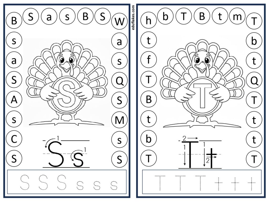 Thanksgiving Alphabet Identification, Tracing And Coloring Freebie PDF ...