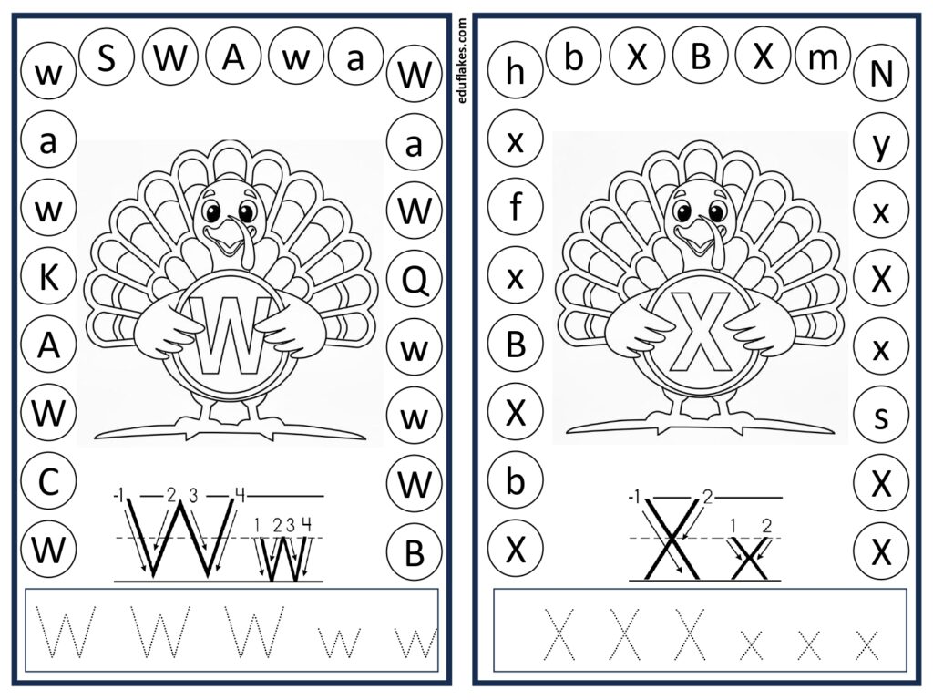 Thanksgiving Alphabet Identification, Tracing And Coloring Freebie PDF ...