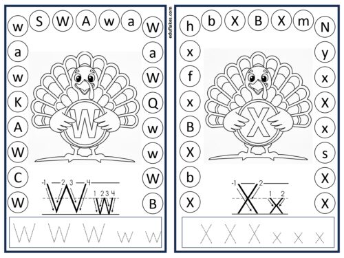 Thanksgiving Alphabet Identification, Tracing And Coloring Freebie PDF ...