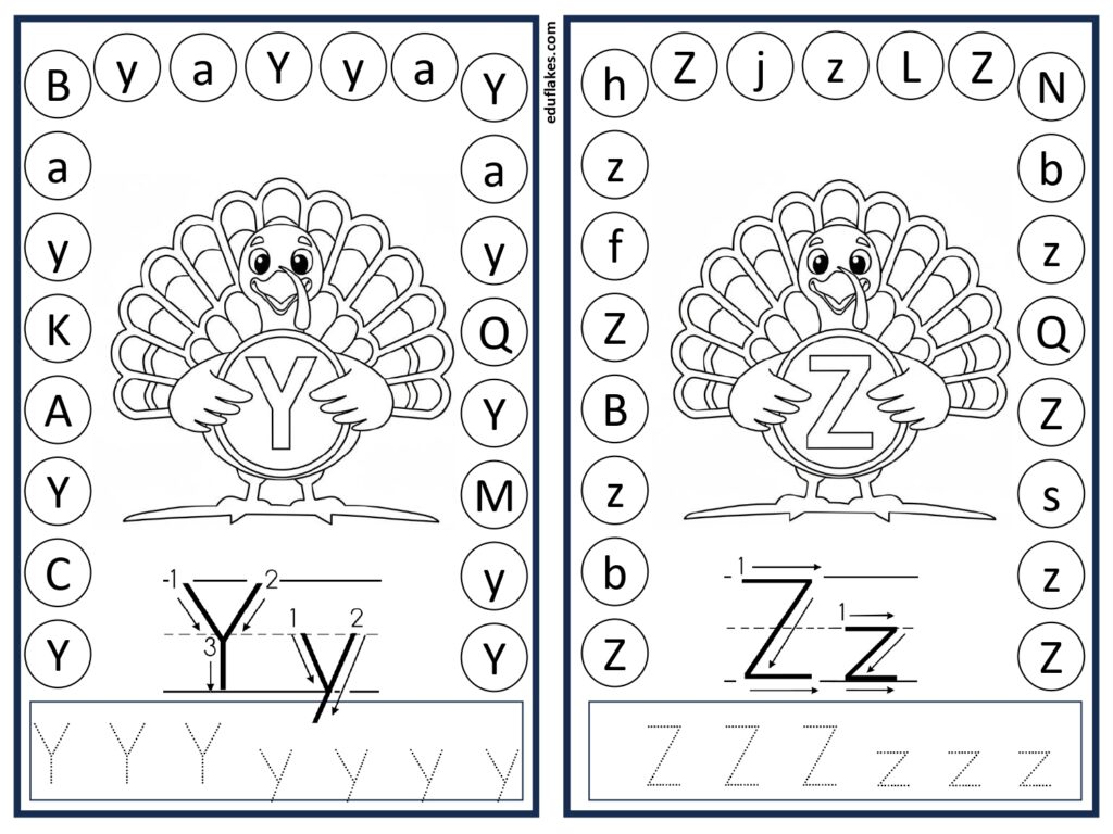 Thanksgiving Alphabet Identification, Tracing And Coloring Freebie PDF ...