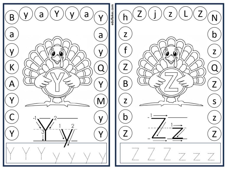 Thanksgiving Alphabet Identification, Tracing And Coloring Freebie PDF ...