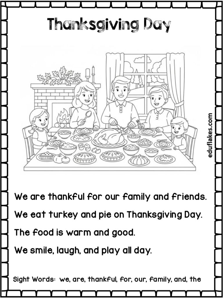 Kindergarten Thanksgiving Rhymes Free PDF Printable - Eduflakes