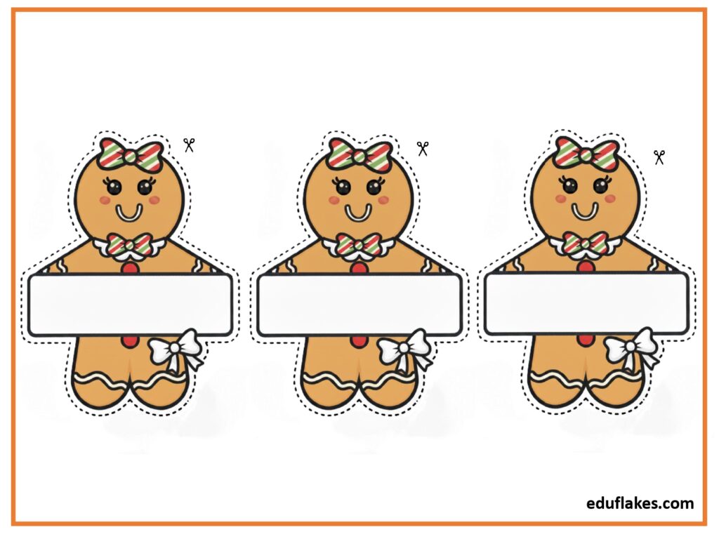 Christmas Gingerbread Bulletin Board Free PDF Template - Eduflakes