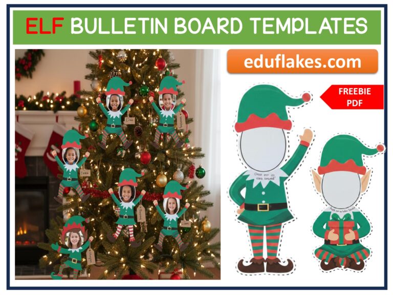 Christmas Elf Bulletin Board Templates - Freebie PDF - Eduflakes